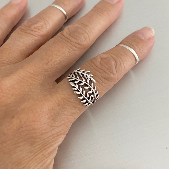 Jewelry | Sterling Silver Wraparound Leaf Ring Tree Of Life Rings ...